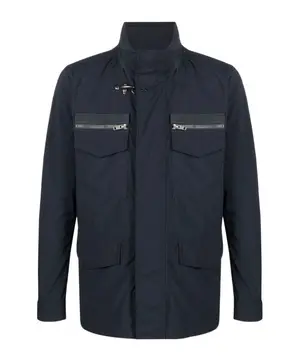FAY Pocket Detailed Zip-fastened High-neck Jacket - Black