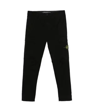 Stone Island Compass-badge Tapered Cargo Trousers - Black