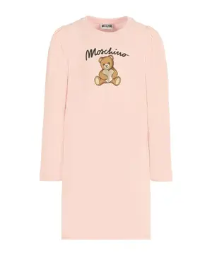 Moschino Puff-sleeve Teddy-print Dress - Pink