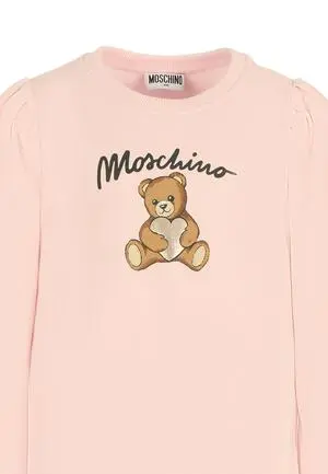 Moschino Puff-sleeve Teddy-print Dress