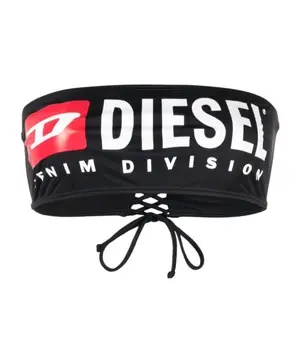DIESEL® Bryna Logo Bandeau Bikini Top - Black