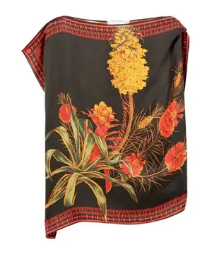 Blumarine Floral Printed Twill Top - Multi-color