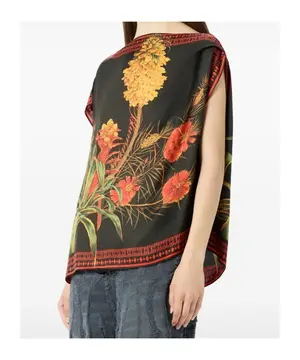 Blumarine Floral Printed Twill Top