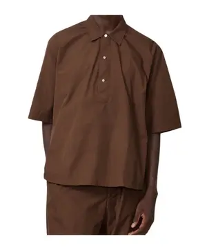 Officine Générale Short Sleeve Shirt - Brown