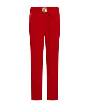 Marella Straight-fit Belted Trousers - Red