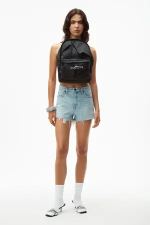 Alexander Wang High Waisted Frayed Denim Shorts