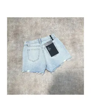 Alexander Wang High Waisted Frayed Denim Shorts