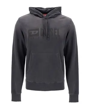 DIESEL® Logo-print Organic Cotton Hoodie - Black