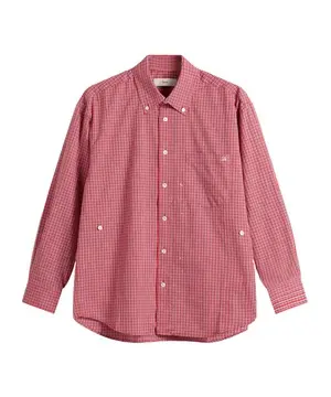 DUNST Checked-pattern Button-fastening Shirt - Red