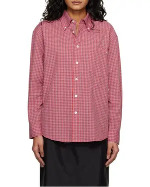 DUNST Checked-pattern Button-fastening Shirt