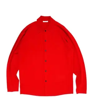Auralee Long-sleeved Collared Sweater With Button Closure