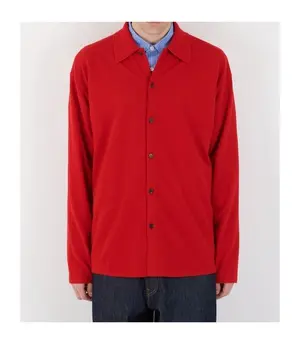 Auralee Long-sleeved Collared Sweater With Button Closure