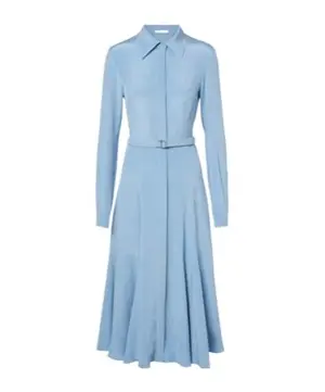 EMILIA WICKSTEAD Belted Silk Midi Dress