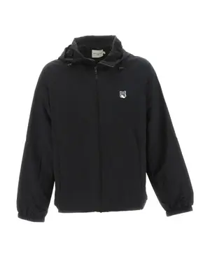 Maison Kitsuné Fox Head Patch Embroidered Windbreaker - Black