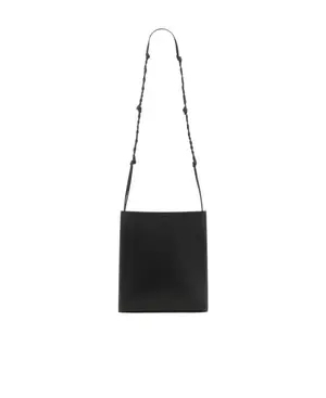 JIL SANDER Logo Debossed Strapped Shoulder Bag - Black