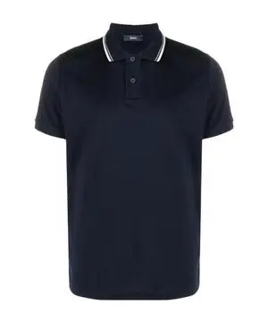 Herno Short-sleeved Contrast Trim Polo Shirt