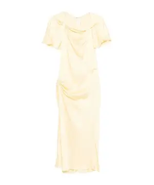 Victoria Beckham Crepe Satin Dress - Yellow