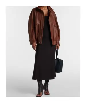 Nour Hammour Ariste Leather Bomber Jacket
