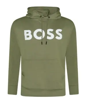 Hugo Boss Logo Logo Hooded Sweater - Green