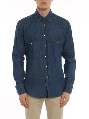 DRUMOHR Long-sleeved Cotton Denim Shirt