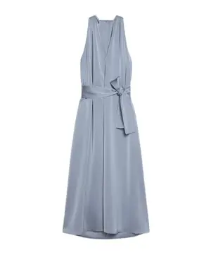 IBLUES Sleeveless Satin Belted Maxi Dress
