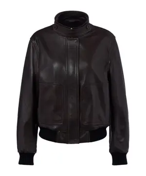 Nour Hammour Rios Long-sleeved Leather Jacket - Black