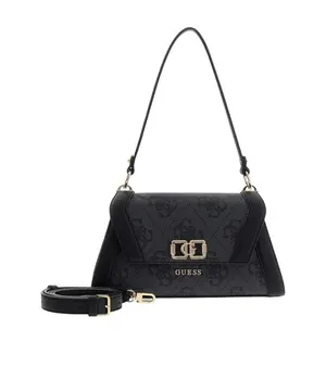 Guess Karnilla Monogram-pattern Shoulder Bag - Black