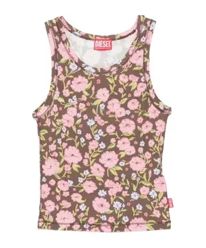 DIESEL® Floral Print Sleeveless Top - Brown