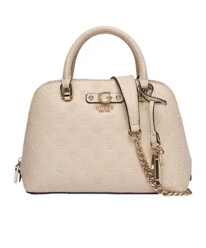 Guess Dita Embossed-logo Tote Bag - Nude