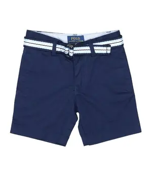 Ralph Lauren Stripe Belt Chino Shorts - Blue