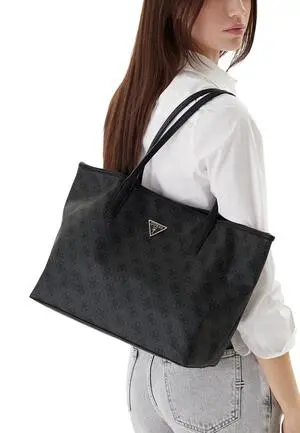 Guess Victtoria Monogram-pattern Pouch-detail Tote Bag