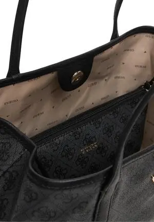Guess Victtoria Monogram-pattern Pouch-detail Tote Bag