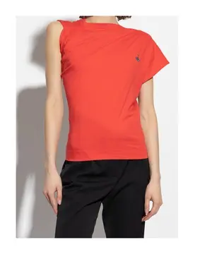 VIVIENNE WESTWOOD Orb Embroidered Asymmetrical T-shirt