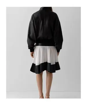 Gimaguas Leather Zip-up Jacket With Silver Button Pocket Details