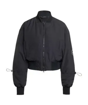 Adidas By Stella McCartney Truenature Woven Bomber Cropped Jacket - Black