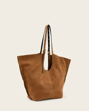 ALLSAINTS Ara Suede Shoulder Bag - Tan