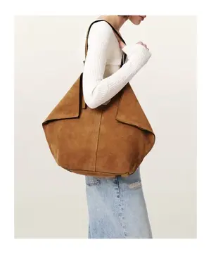 ALLSAINTS Ara Suede Shoulder Bag - Tan