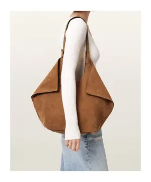 ALLSAINTS Ara Suede Shoulder Bag - Tan