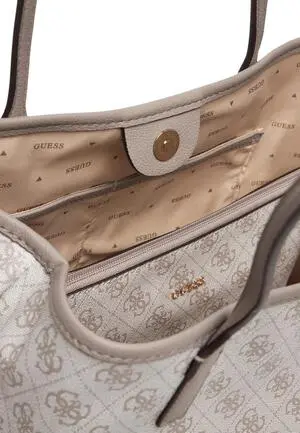 Guess Victtoria Monogram-pattern Logo-plaque Tote Bag