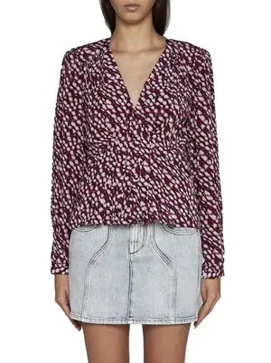 Isabel Marant Étoile Graphic-printed V-neck Shirt