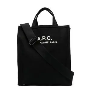 A.p.c. Shopping Bag With Logo - Black