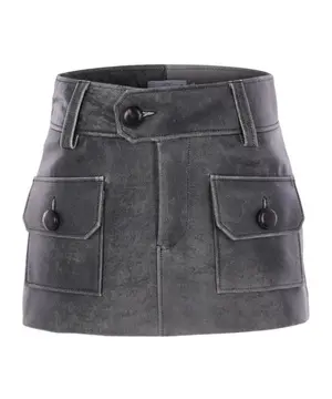 Vaquera Vintage-effect Low-waist Skirt - Grey