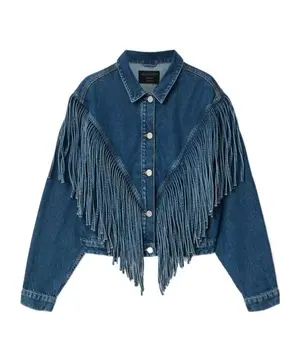 ALLSAINTS Fringed Denim Jacket - Darkindigo
