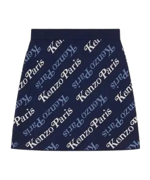 Kenzo All-over Logo Detailed Knitted Mini Skirt - Black