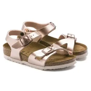 BIRKENSTOCK Metallic Leather Sandals With Buckle Detail