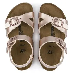 BIRKENSTOCK Metallic Leather Sandals With Buckle Detail