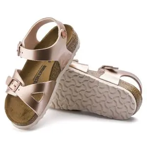 BIRKENSTOCK Metallic Leather Sandals With Buckle Detail
