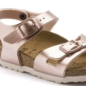 BIRKENSTOCK Metallic Leather Sandals With Buckle Detail