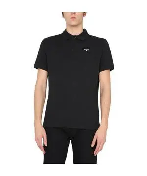 Barbour Logo Embroidered Polo Shirt - Black