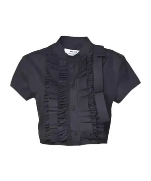 MSGM Cropped Ruffled Shirt